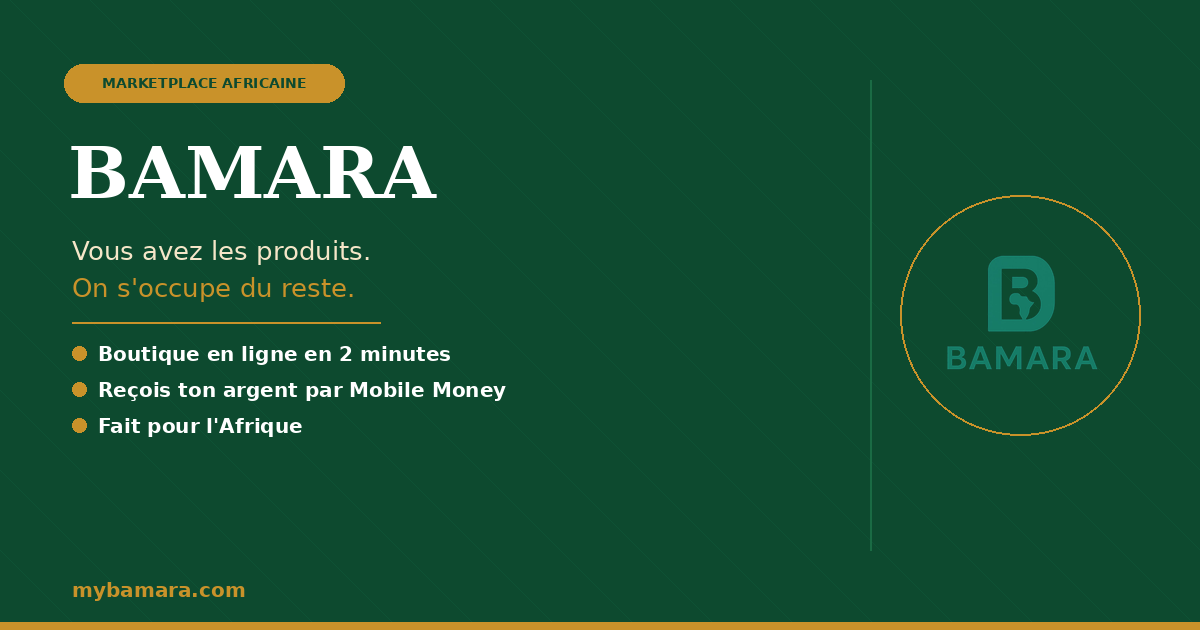 Bamara - Boutique en ligne & paiement Mobile Money